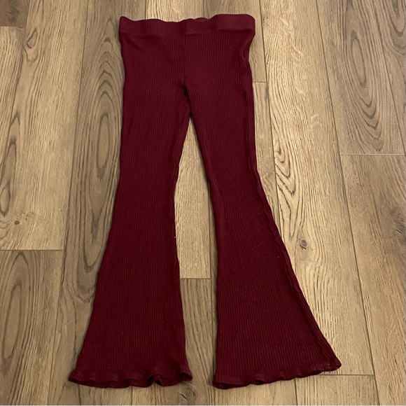 Simon Miller | Pants & Jumpsuits | Simon Millar Ribbed Burgundy Wide ...
